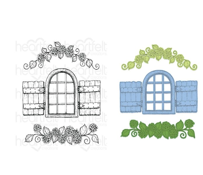 Cottage Window & Hydrangea Cling Stamp Set And Die COMBO – Josie's ...